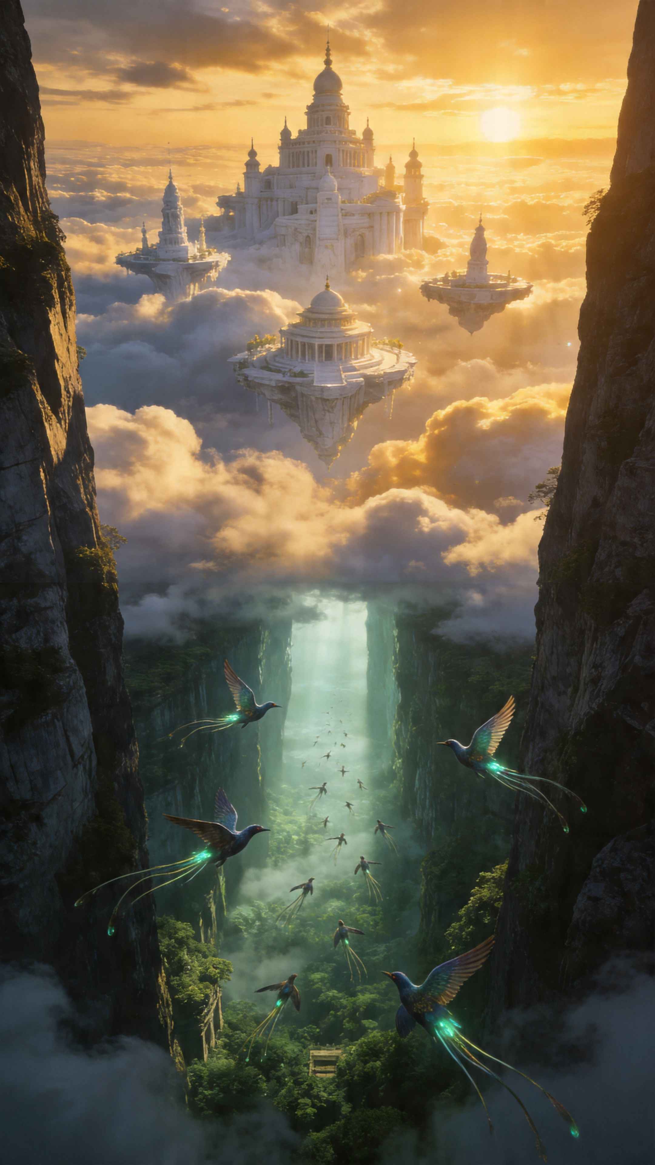 Floating Sky Palace Fantasy - 4K Mobile Wallpapers | LiCoWa