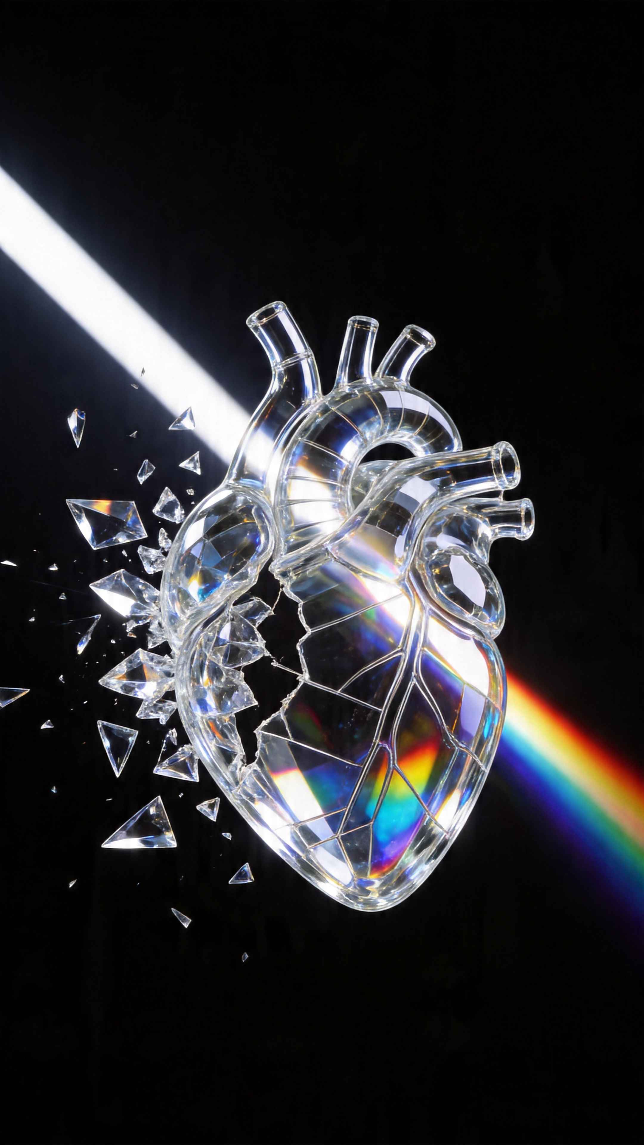 Shattered Glass Heart Prism - 4K Wallpaper | 4K Wallpaper | LiCoWa