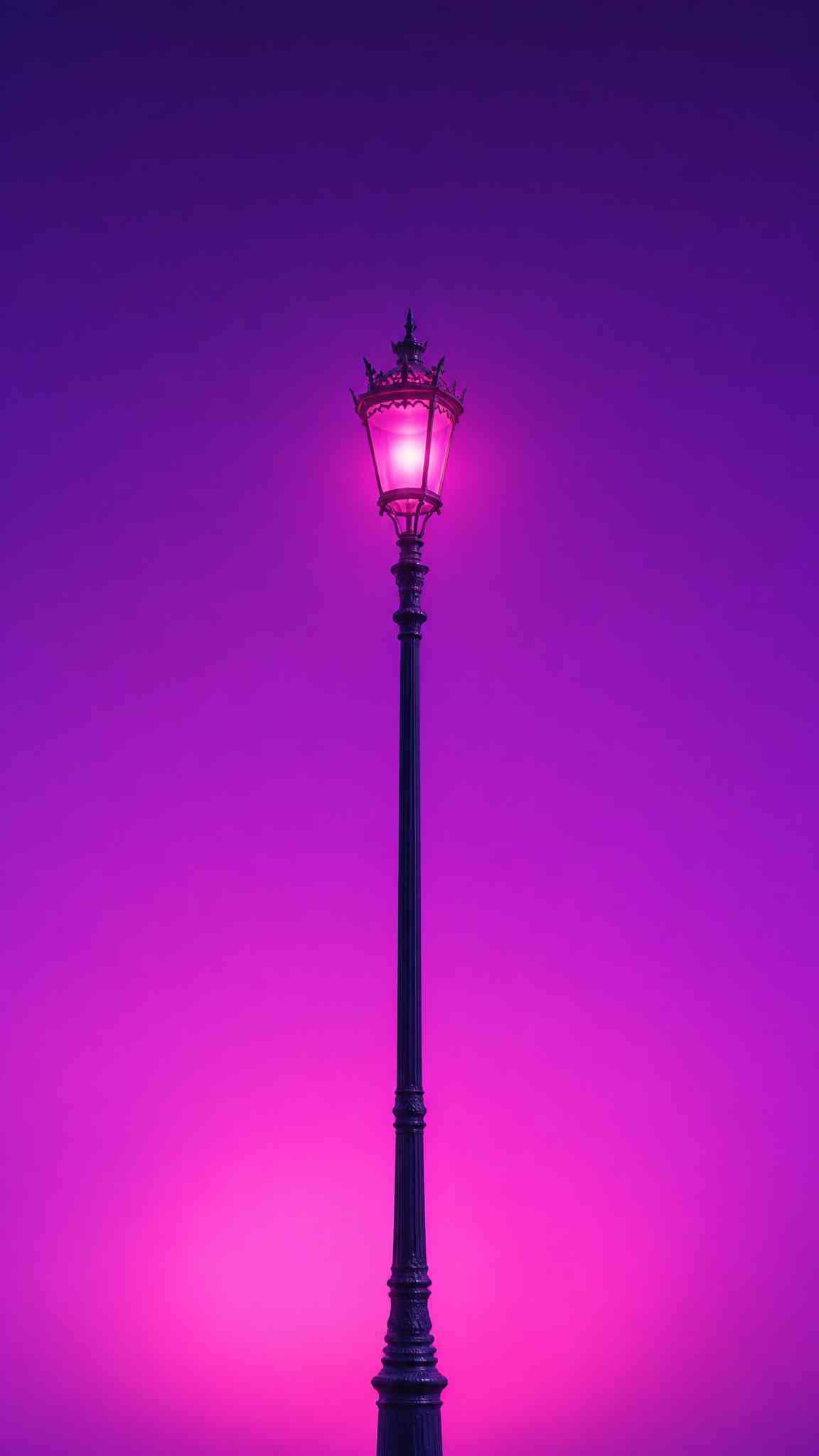 Aesthetic Neon Street Lamp Purple - 4K Wallpaper | LiCoWa